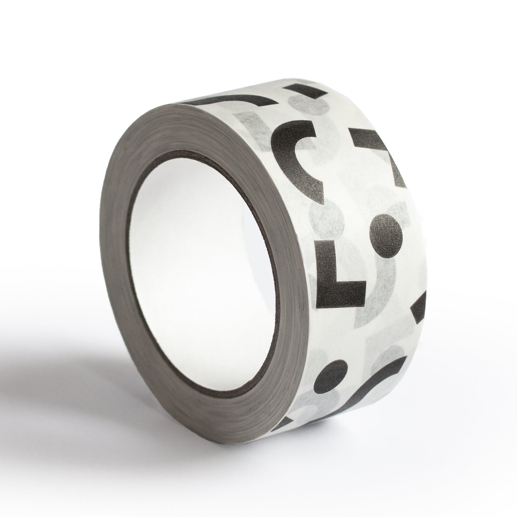 Black and White Geometric Pattern Tape | Recycled Paper Packaging | 50m ...