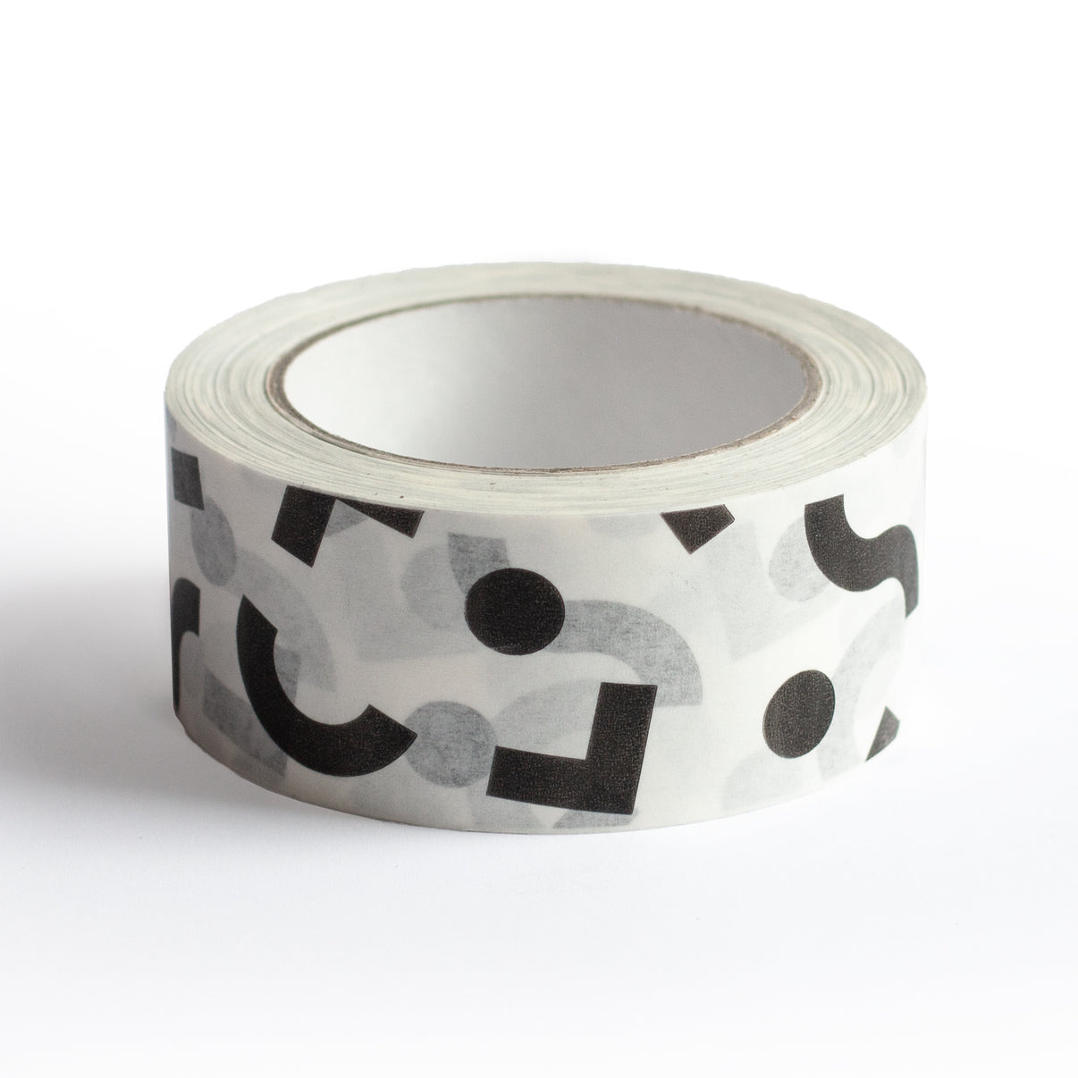 Black and White Geometric Pattern Tape | Recycled Paper Packaging | 50m ...