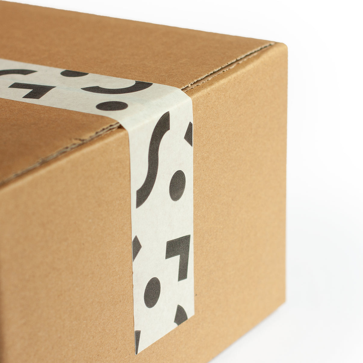Black and White Geometric Pattern Tape | Recycled Paper Packaging | 50m ...
